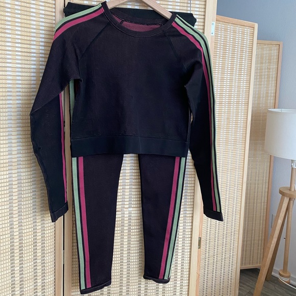 Fabletics | Tops | Fabletics Workout Set Pink Green And Black | Poshmark